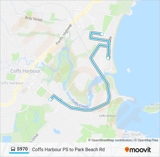 s970 Route: Schedules, Stops & Maps - Coffs Harbour (Updated)
