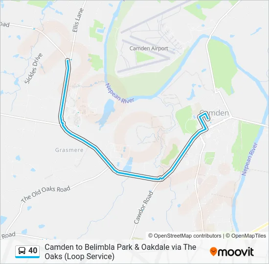 40 Route: Schedules, Stops & Maps - Camden via Oakdale (Updated)
