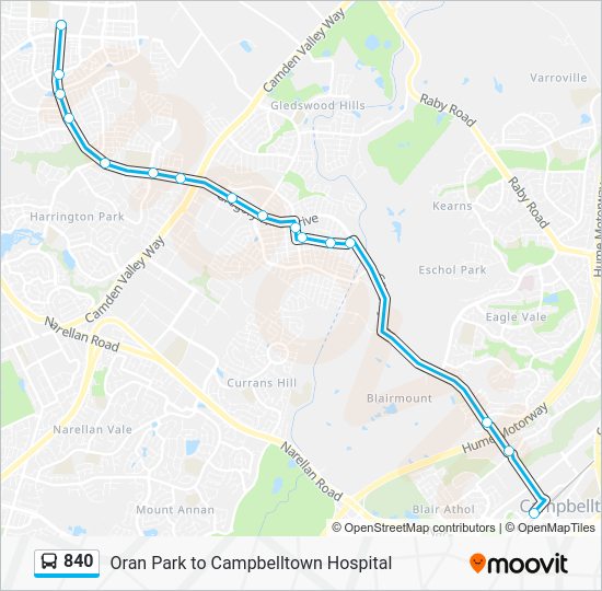 840 Route: Schedules, Stops & Maps - Campbelltown Stn (Updated)