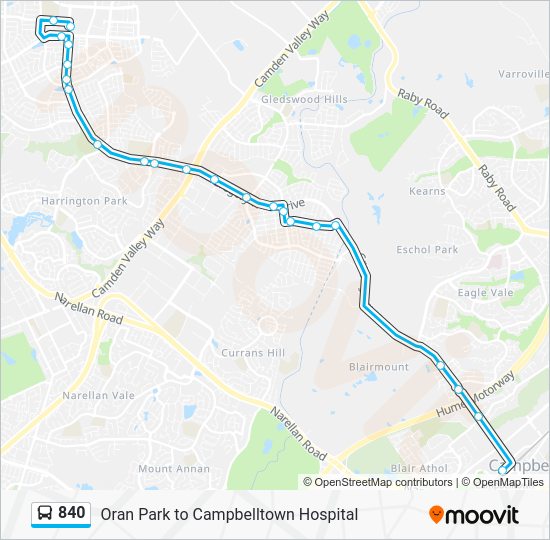 840 Route: Schedules, Stops & Maps - Oran Park Town Ctr (Updated)