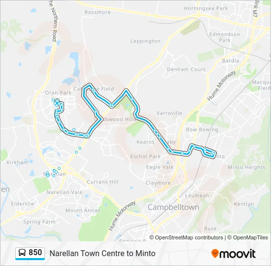 850 Route: Schedules, Stops & Maps - Minto Stn East (Updated)
