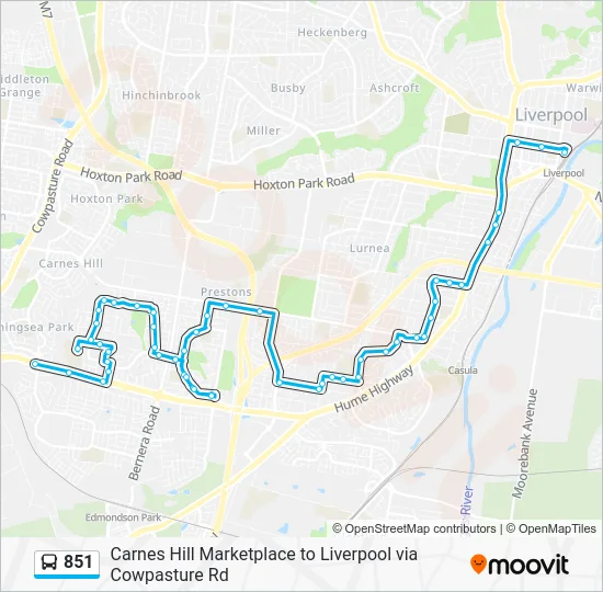 851 Route: Schedules, Stops & Maps - Camden Valley Way at Talana Hill ...