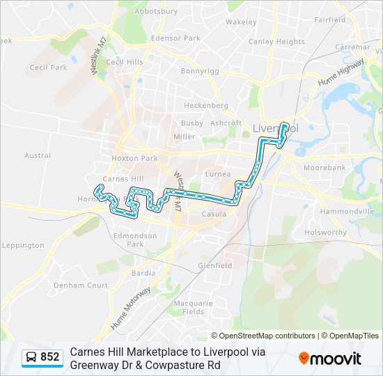 852 Route: Schedules, Stops & Maps - Liverpool Girls HS (Updated)