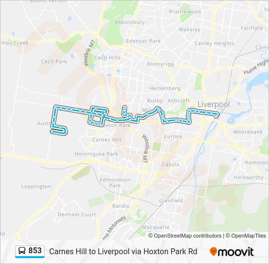 853 Route: Schedules, Stops & Maps - Austral PS (Updated)