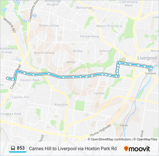 853 Route: Schedules, Stops & Maps - Mannow Ave at Tunnack Cl (Updated)