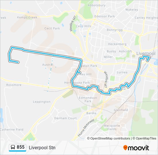 855 Route: Schedules, Stops & Maps - Liverpool Stn (Updated)