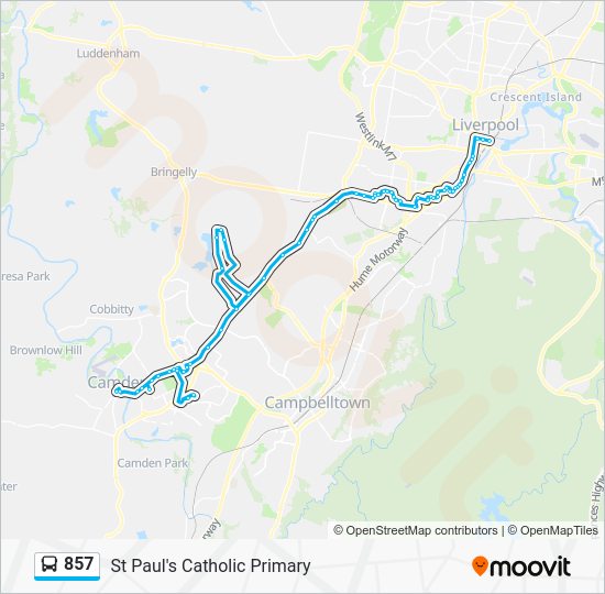 857 Route: Schedules, Stops & Maps - St Paul's Catholic Primary (Updated)
