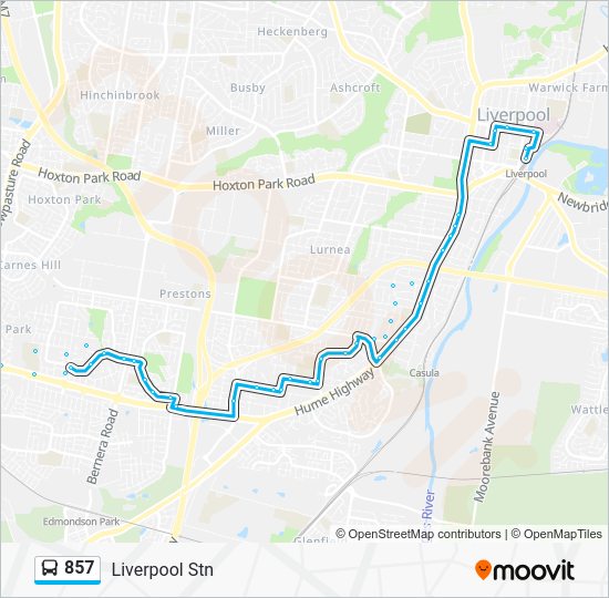 857 Route: Schedules, Stops & Maps - Liverpool Stn (Updated)