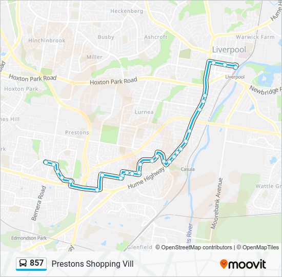 857 Route: Schedules, Stops & Maps - Prestons Shopping Vill (Updated)