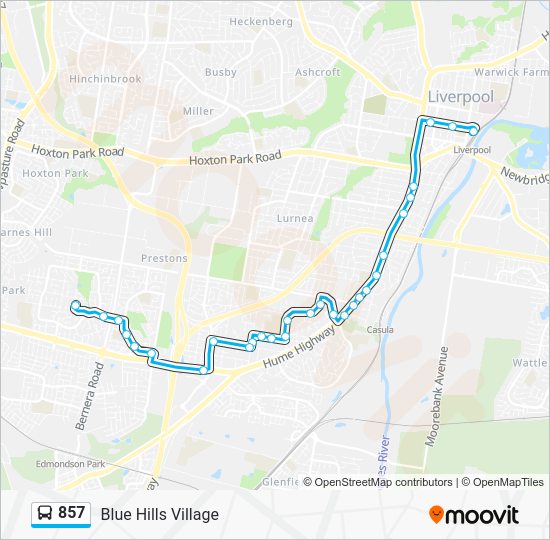 857 Route: Schedules, Stops & Maps - Blue Hills Village (Updated)