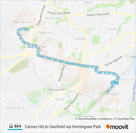864 Route: Schedules, Stops & Maps - Greenway Park (Updated)