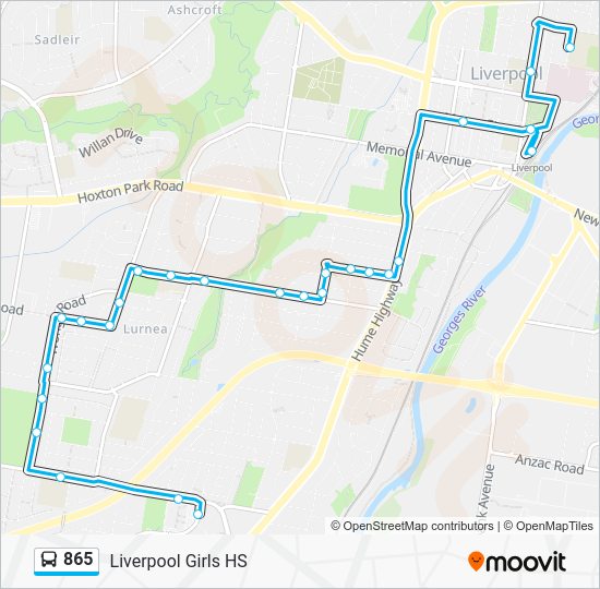865 Route: Schedules, Stops & Maps - Liverpool Girls HS (Updated)