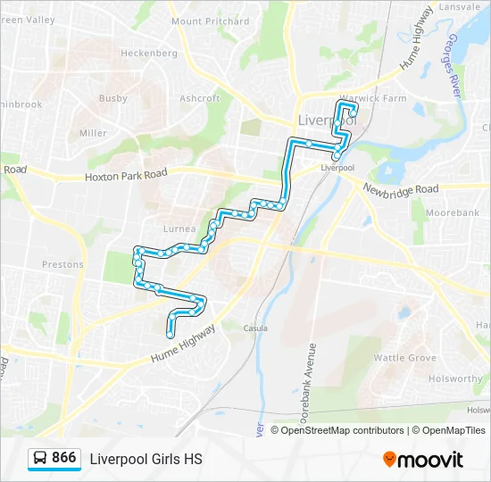 866 Route: Schedules, Stops & Maps - Liverpool Girls HS (Updated)