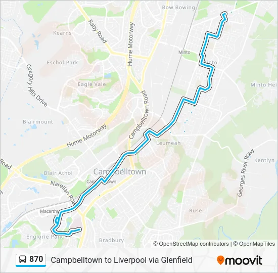 870 Route: Schedules, Stops & Maps - Main Campbelltown Hosp (Updated)