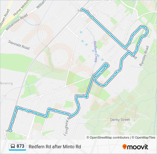 873 Route: Schedules, Stops & Maps - Redfern Rd after Minto Rd (Updated)