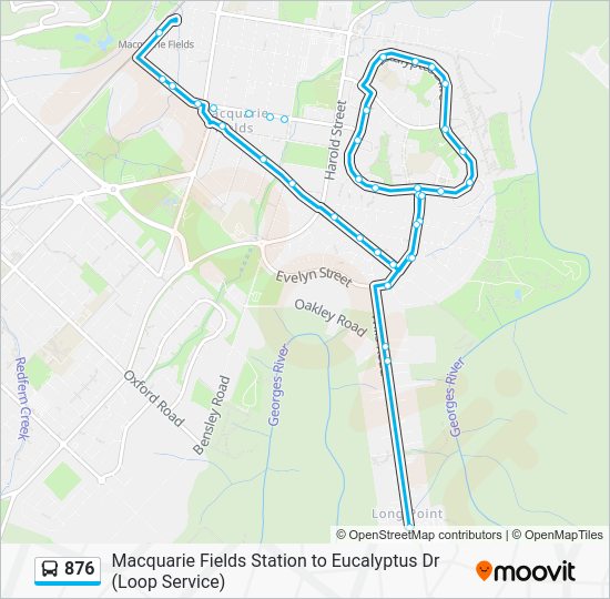 876 Route: Schedules, Stops & Maps - Macquarie Fields via Eucalyptus Dr ...