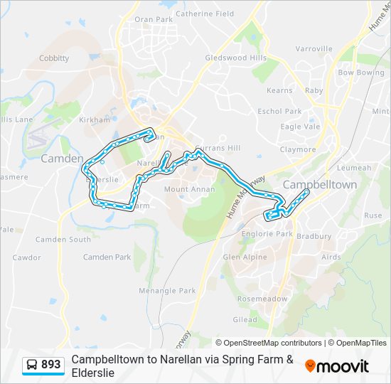 893 Route: Schedules, Stops & Maps - Campbelltown Stn (Updated)