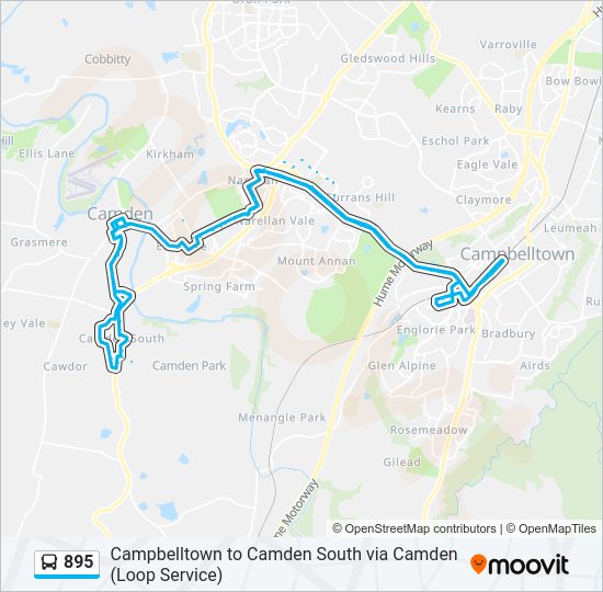 895 Route: Schedules, Stops & Maps - Campbelltown Stn (Updated)
