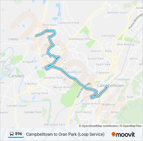 896 Route: Schedules, Stops & Maps - Campbelltown via Oran Park (Updated)