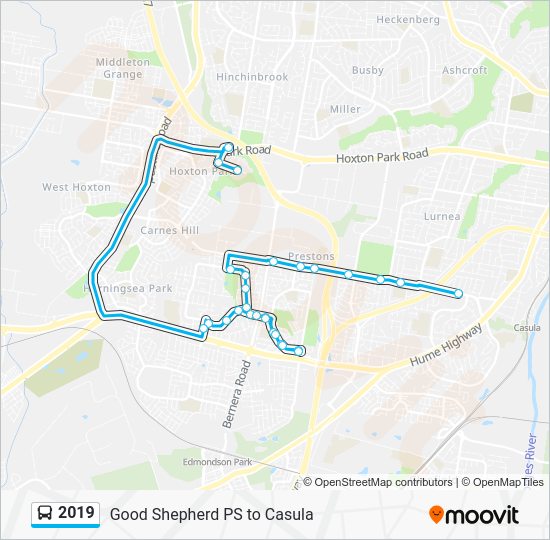 2019 Route: Schedules, Stops & Maps - Kurrajong Rd opp Casula Mall ...