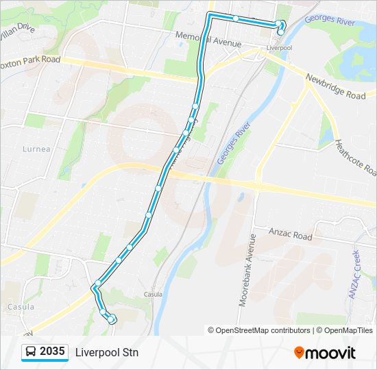 2035 Route: Schedules, Stops & Maps - Liverpool Stn (Updated)