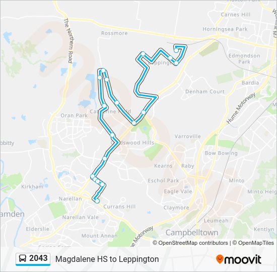 2043 Route: Schedules, Stops & Maps - Leppington PS (Updated)