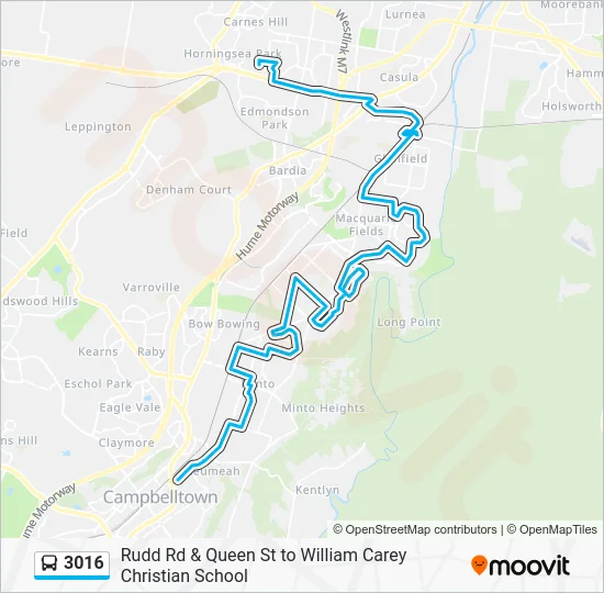 3016 Route: Schedules, Stops & Maps - William Carey Christian Sch (Updated)