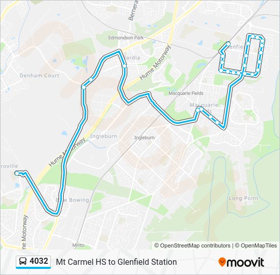 4032 Route: Schedules, Stops & Maps - Glenfield Stn (Updated)