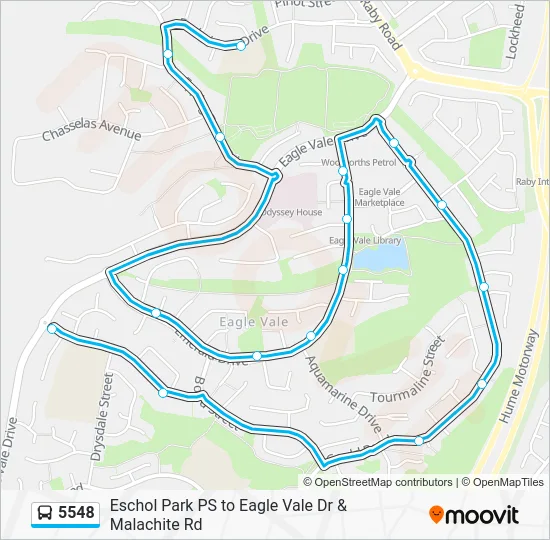5548 Route: Schedules, Stops & Maps - Malachite Rd at Eagle Vale Dr ...