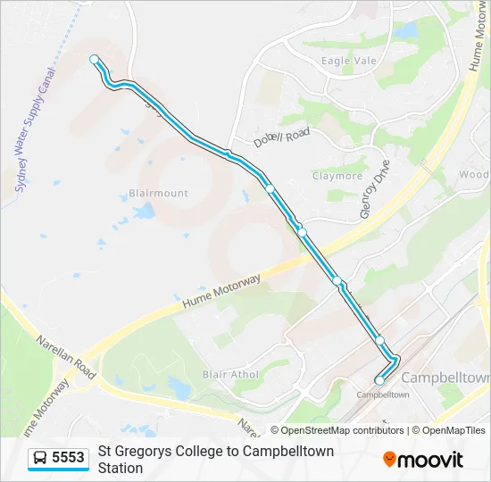 5553 Route: Schedules, Stops & Maps - Campbelltown Stn (Updated)