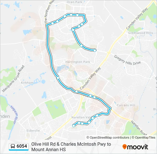 6054 Route: Schedules, Stops & Maps - Elizabeth Macarthur HS (Updated)