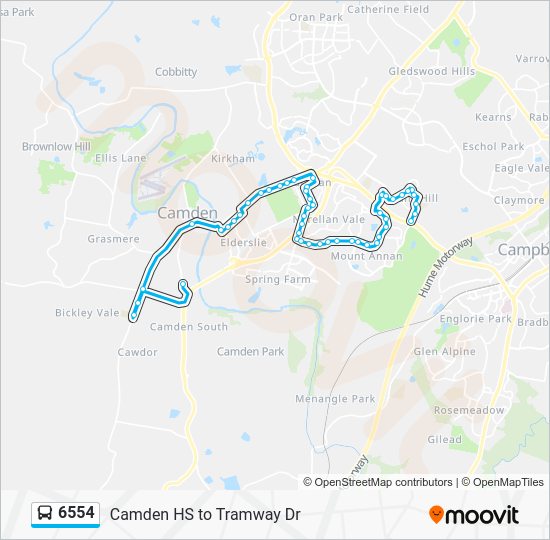 6554 Route: Schedules, Stops & Maps - Tramway Dr before Narellan Rd ...