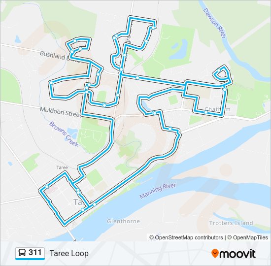 311 Route: Schedules, Stops & Maps - Taree Loop (Updated)