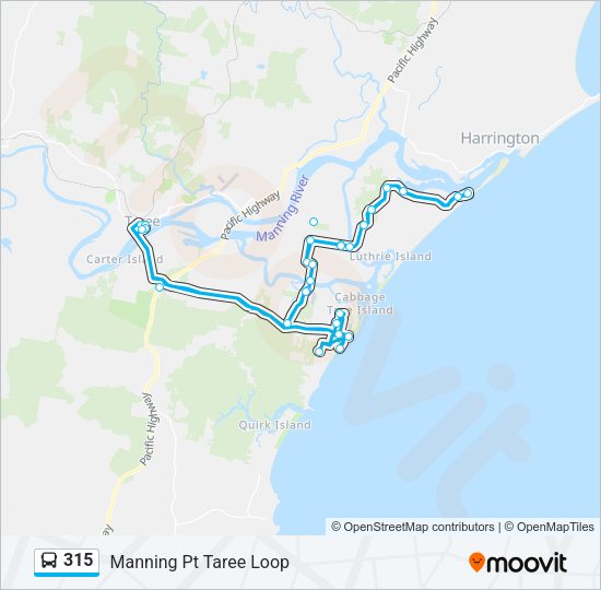 315 Route: Schedules, Stops & Maps - Manning Pt Taree Loop (Updated)