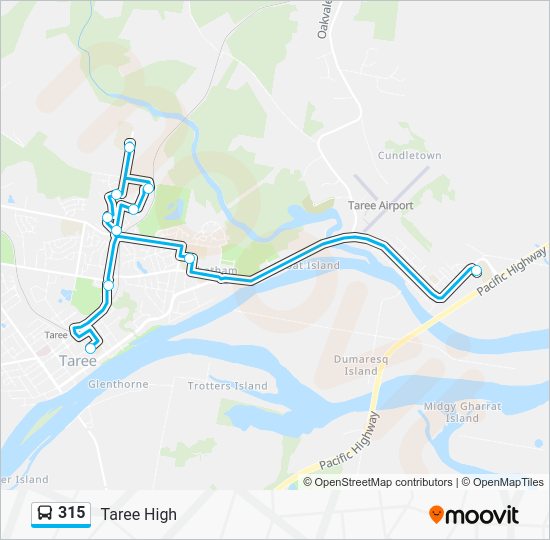 315 Route: Schedules, Stops & Maps - Taree High (Updated)