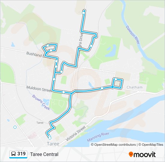 319 Route: Schedules, Stops & Maps - Taree Central (Updated)
