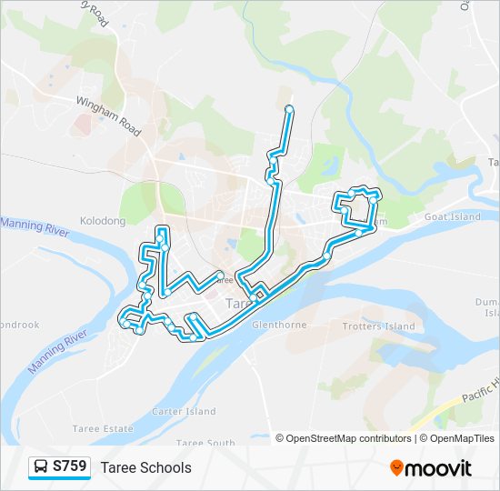 S759 Route: Schedules, Stops & Maps - Taree Schools (Updated)