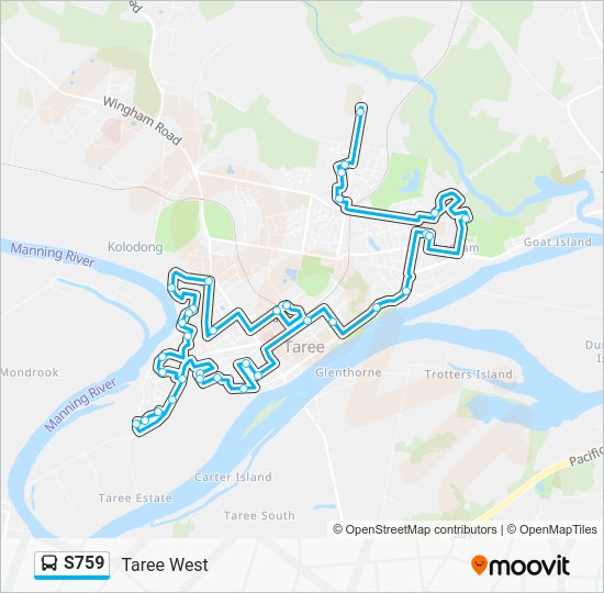 S759 Route: Schedules, Stops & Maps - Taree West (Updated)
