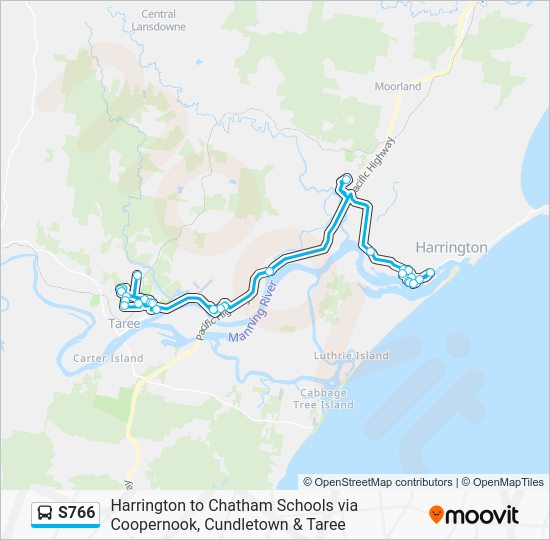 s766 Route: Schedules, Stops & Maps - Taree Chatham Schools (Updated)