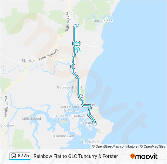 s775 Route: Schedules, Stops & Maps - Glc Tuncurry Forster (Updated)