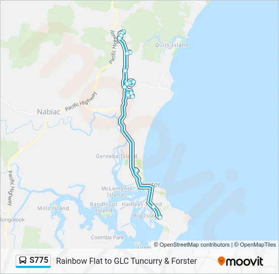 S775 Route: Schedules, Stops & Maps - Glc Tuncurry Forster (Updated)