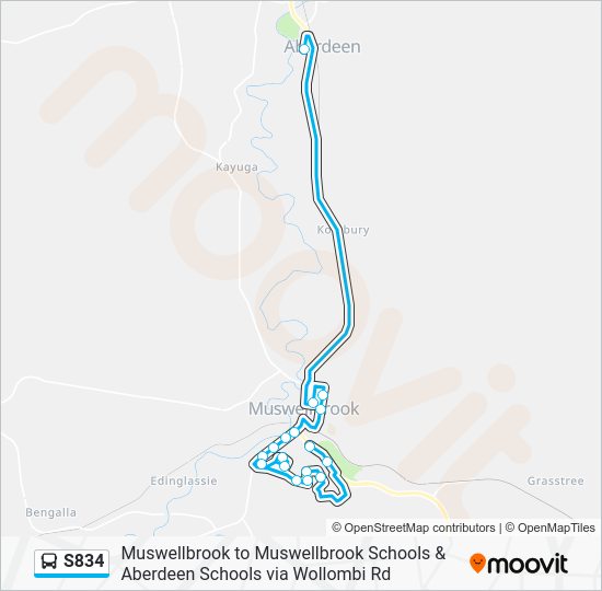 s834 Route: Schedules, Stops & Maps - Muswellbrook (Updated)