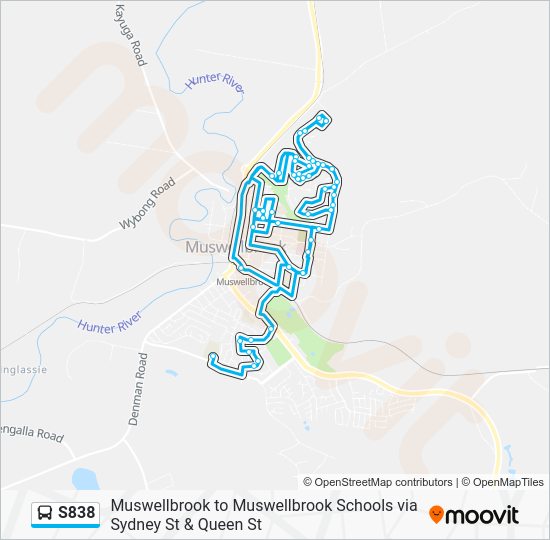 S838 Route: Schedules, Stops & Maps - Muswellbrook (Updated)