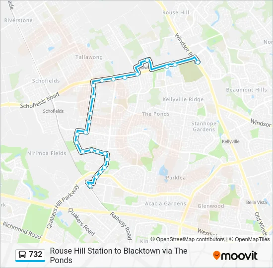 732 Route: Schedules, Stops & Maps - Quakers Hill (Updated)