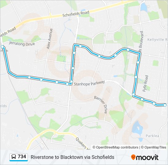 734 Route: Schedules, Stops & Maps - Schofields (Updated) 734 Route: Schedules, Stops & Maps - Schofields (Updated)