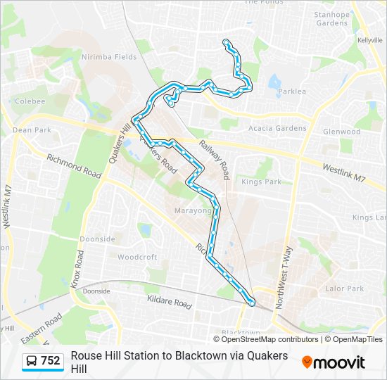 752 Route: Schedules, Stops & Maps - Quakers Hill (Updated)