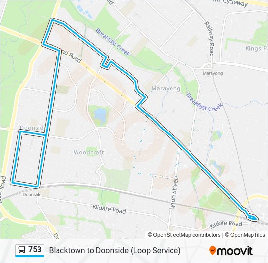 753 Route: Schedules, Stops & Maps - Blacktown via Doonside (Updated)