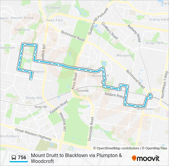 756 Route: Schedules, Stops & Maps - Rooty Hill (Updated)