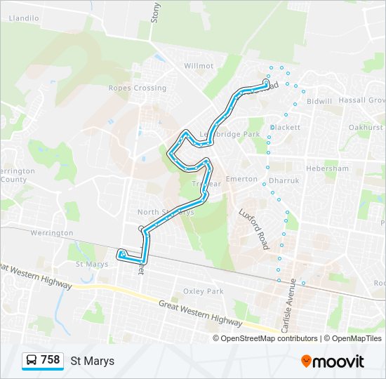 758 Route: Schedules, Stops & Maps - St Marys (Updated)