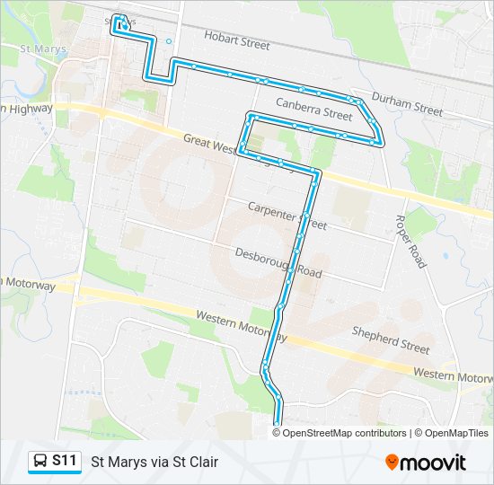 S11 Route: Schedules, Stops & Maps - St Marys via St Clair (Updated)
